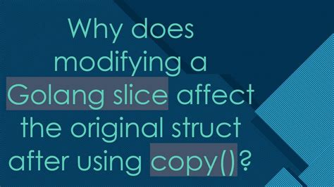 Why Does Modifying A Golang Slice Affect The Original Struct After