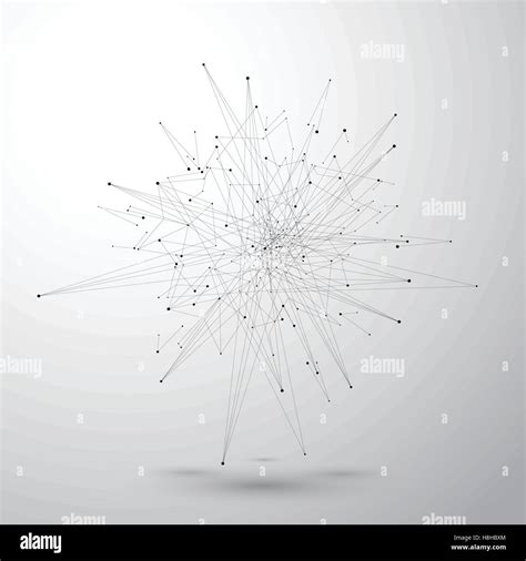 Geometric Abstract Form With Connected Lines And Dots Vector Illustration Stock Vector Image