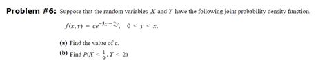 Solved Problem 6 Suppose That The Random Variables X ﻿and
