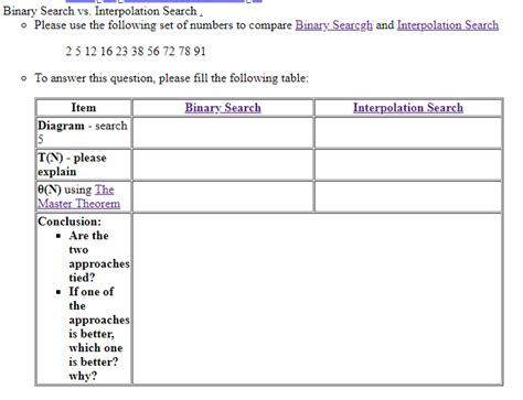 solved binary search vs interpolation search o please use