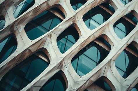 A Closeup Of A Contemporary Buildings Structure Emphasizing The Geometric Patterns And Materials