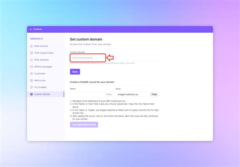 Custom Domain Webwhiz