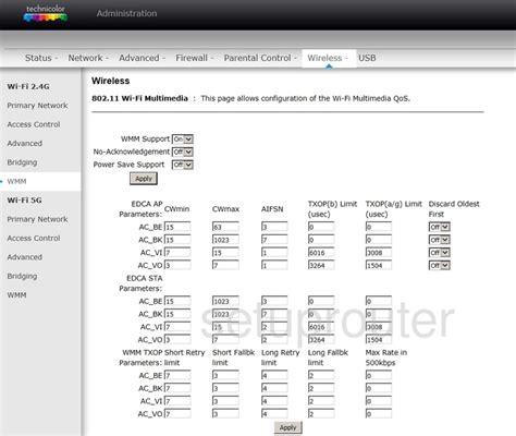 All Screenshots For The Technicolor TC7210 DNZ
