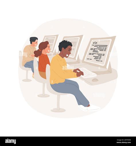 Web Development And Programming Languages Basics Isolated Cartoon