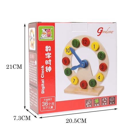 Wooden Toy Learn To Tell Time Wooden Digital Clock Grandado