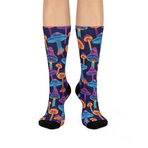 Trippy Mushroom Socks Funky Socks Fun Socks Funny Socks Cozy Socks