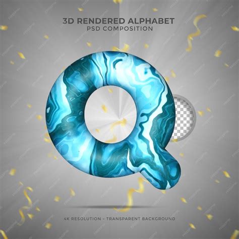 3d 렌더링 알파벳 문자 3d 문자 알파벳 글꼴 호일 기호 구성에 대한 현실적인 영어 알파벳 프리미엄 Psd 파일