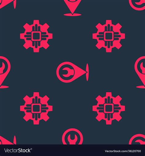 Set Processor And Location With Wrench Spanner Vector Image