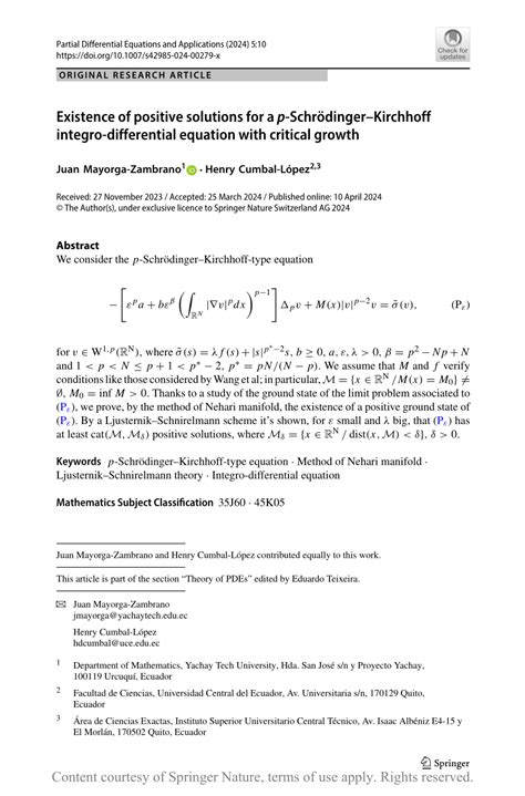 Existence Of Positive Solutions For A P Schrödinger Kirchhoff Integro Differential Equation With