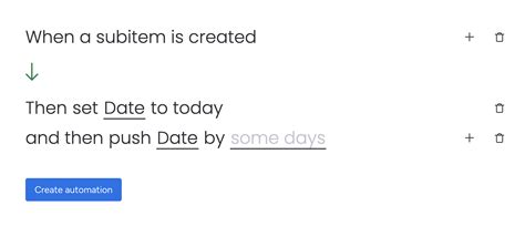 Subitem Automation When New Subitem Is Created Set Date To Current