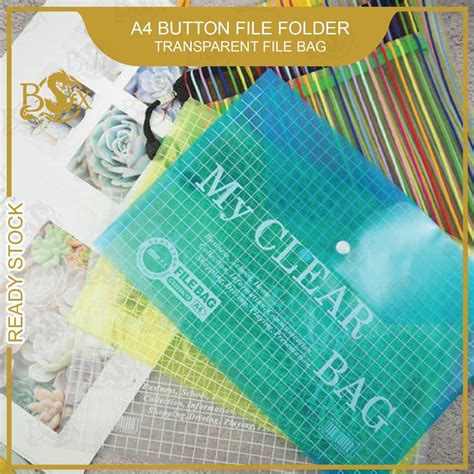 A Button File Folder File Bag Office Document Folder Babe Stationery Bag Filling Organizer