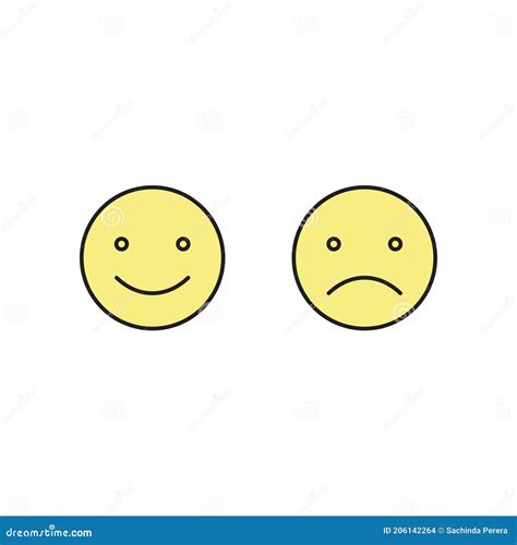 Happy And Sad Smiley Faces Vector Illustration 206142264 Megapixl