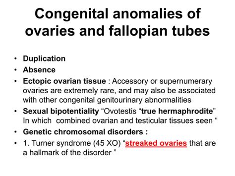 Congenital Anomalies Of Female Reproductive System