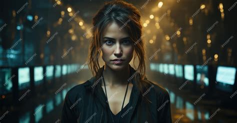 Premium Ai Image Woman Artificial Intelligence Hacker