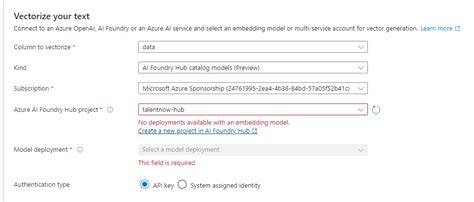 Deployed Embedding Model Not Available In Azure Search Import And