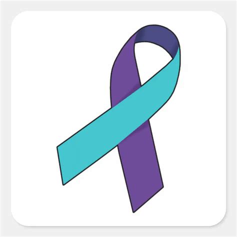 Suicide Prevention Ribbon Square Sticker Zazzle
