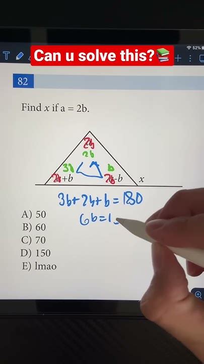 Finding The Missing Angle Geometry Problem Math Problem With Justicethetutor Shorts Math