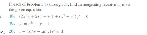 solved in each of problems 18 through 21 find an