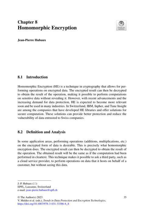 Pdf Homomorphic Encryption