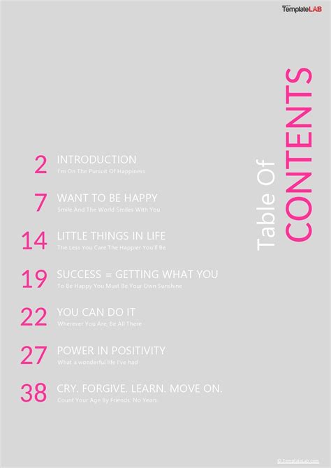 Table Of Contents Template In Word Sampletemplatess Sampletemplatess