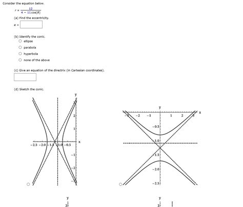 Solved Consider The Quation Belon 4 I1cos 0 Find The Eccentricity Identify The Conic