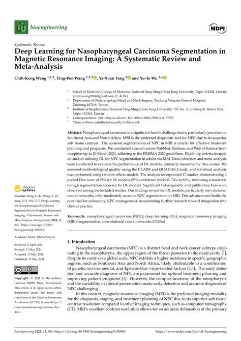 Pdf Deep Learning For Nasopharyngeal Carcinoma Segmentation In Magnetic Resonance Imaging A