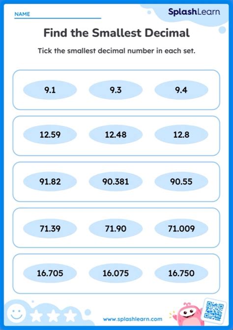 Order Decimals Worksheets Free And Printable Splashlearn