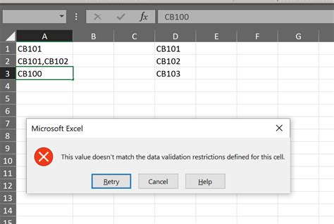 Excel Data Validation On A Comma Separated Entry Stack Overflow