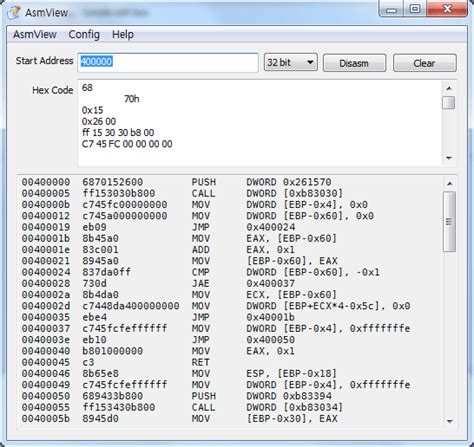Asmview X86 심플 디스어셈블러