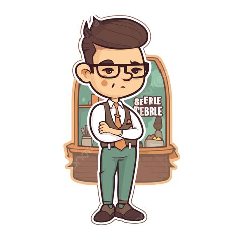 人人貼紙人行走酒保矢量圖剪貼畫 與卡通企業主隔離的貼紙設計 貼紙向量圖案素材免費下載，png，eps和ai素材下載 Pngtree