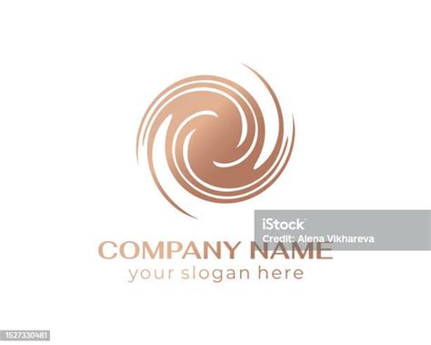 둥근 나선형 로고 소용돌이치는 우아한 직물의 파도 독특한 럭셔리 디자인 로고 패션 스튜디오 부티크 스파 센터를 만들기위한 템플릿입니다 벡터 개념에 대한 스톡 벡터 아트 및