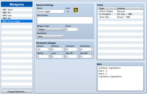 YanFly Synthesis Help RPG Maker Forums