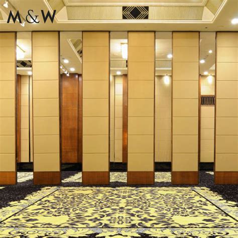 Mandw Acoustic Mobile Walls Partition Wall Folding Wooden Panel For Banquet Hall Room Movable
