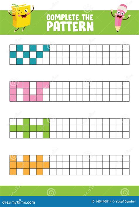 Vector Illustration Of Complete Pattern Exercise Stock Vector Illustration Of Pencil