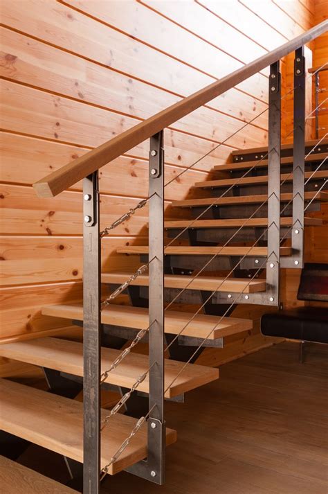 Лестница Лофт из дерева на металлическом каркасе Лестница лофт Деревянные ступени Лестница
