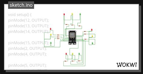 Lampu Merah Wokwi Esp32 Stm32 Arduino Simulator