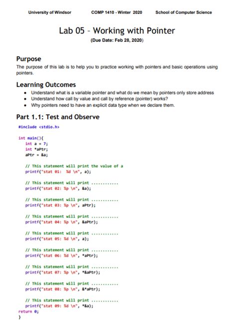 Solved University Of Windsor Comp 1410 Winter 2020 School