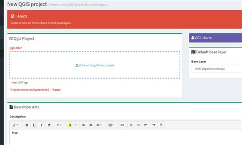 When Uploading A Project File Using Arcgis Map Server Layers I Get This Error Error When