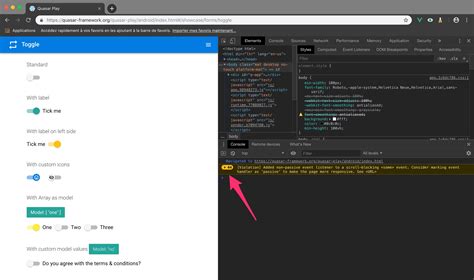 Qtoggle Violation Added Non Passive Event Listener To A Scroll Blocking · Issue 2730