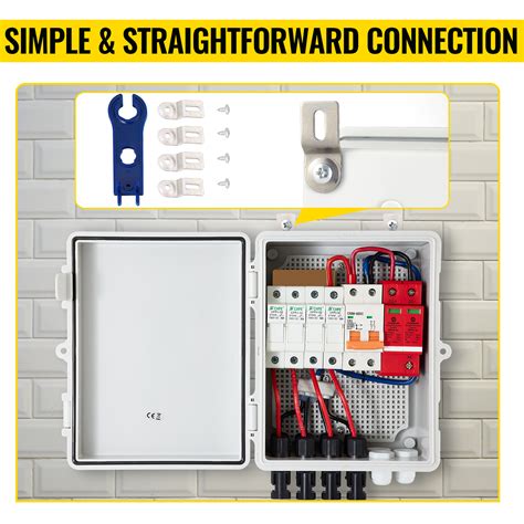 VEVOR PV Combiner Box String With A Rated Current Fuse A Circuit Breaker Lightning