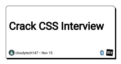 Crack Css Interview Rdevto