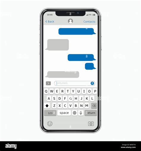 High Detailed Realistic Smartphone Chatting Sms App Template Speech