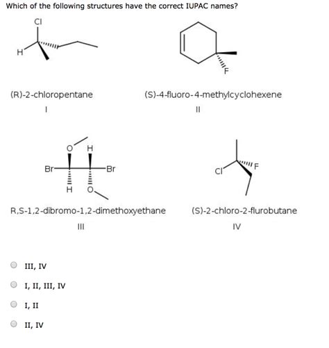 Solved Which Of The Following Structures Have The Correct
