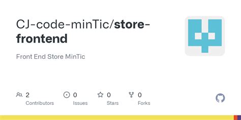 Github Cj Code Minticstore Frontend Front End Store Mintic
