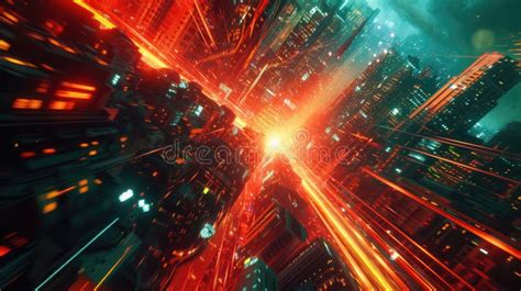 countless energy filled rays of light converge towards the center with