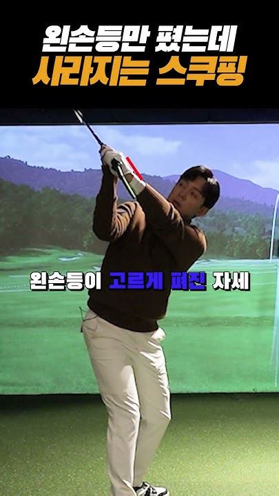 왼손등 쭉 펴기스쿠핑 동작 해결 천둥골프 골프연습도구 골프레슨 골프스윙 스윙연습 손목교정 오버스윙교정 슬라이스