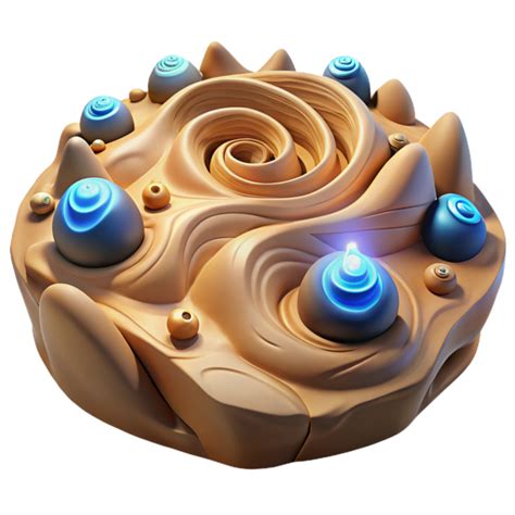 Abstract 3d Render Swirling Organic Forms With Glowing Spheres 55924085 Png