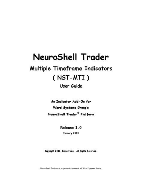 Preview Of Neuroshell Trader Multiple Timeframe Indicators Pdf Time