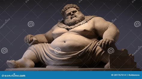 Antique Greek Statue With Obesity Concept Of Exaggerated Form Created With Generative Ai