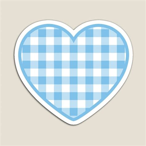 Blue Gingham Pattern Magnet
